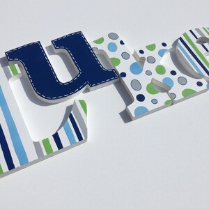 Navy Lime Nursery Wall Art Wooden Letters / Nursery Letters - Etsy