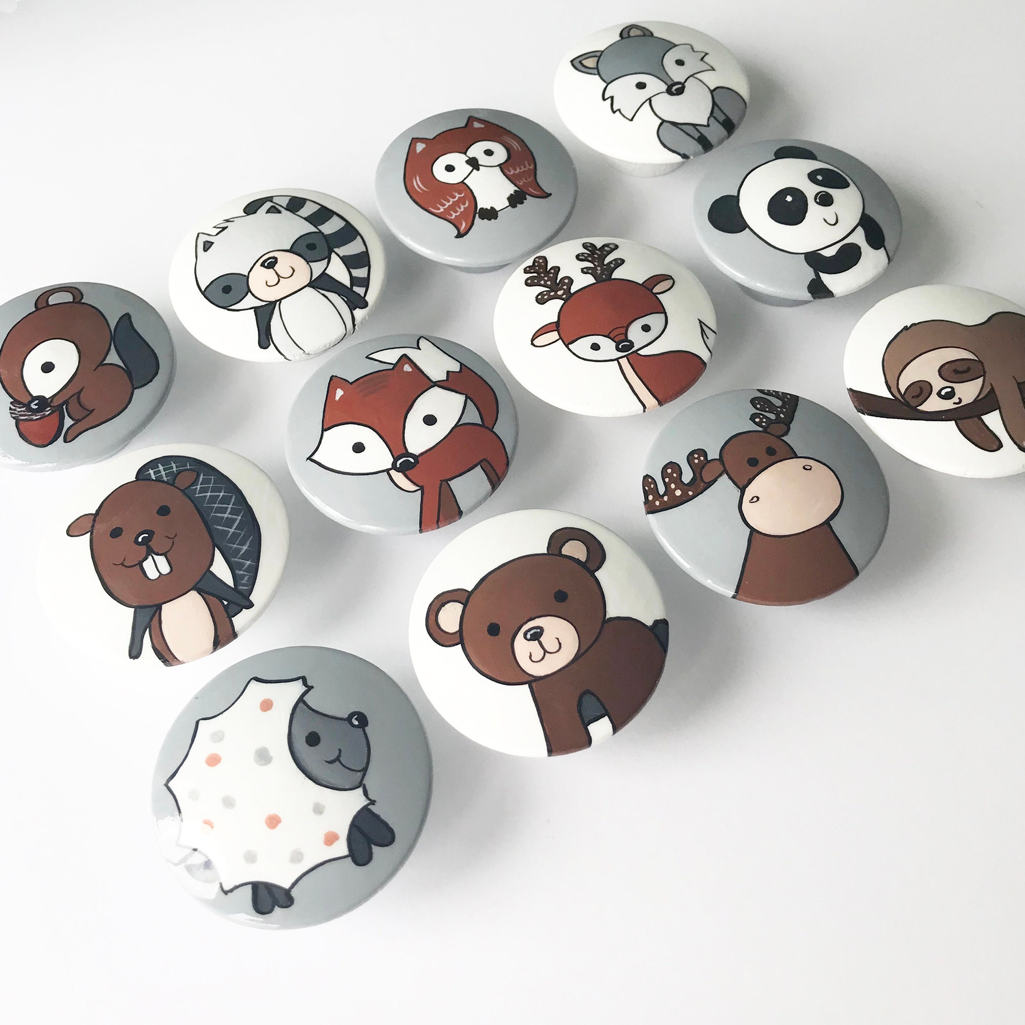 Woodland Animal Knobs LARGE Dresser Knobs /forest Animal - Etsy Canada