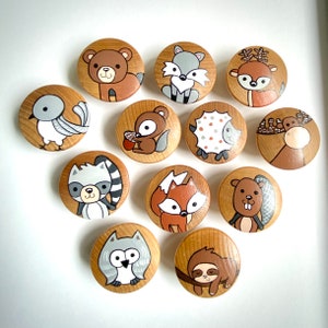 Woodland Animal Handles for Nursery. Hand Painted Children’s Knobs for ...