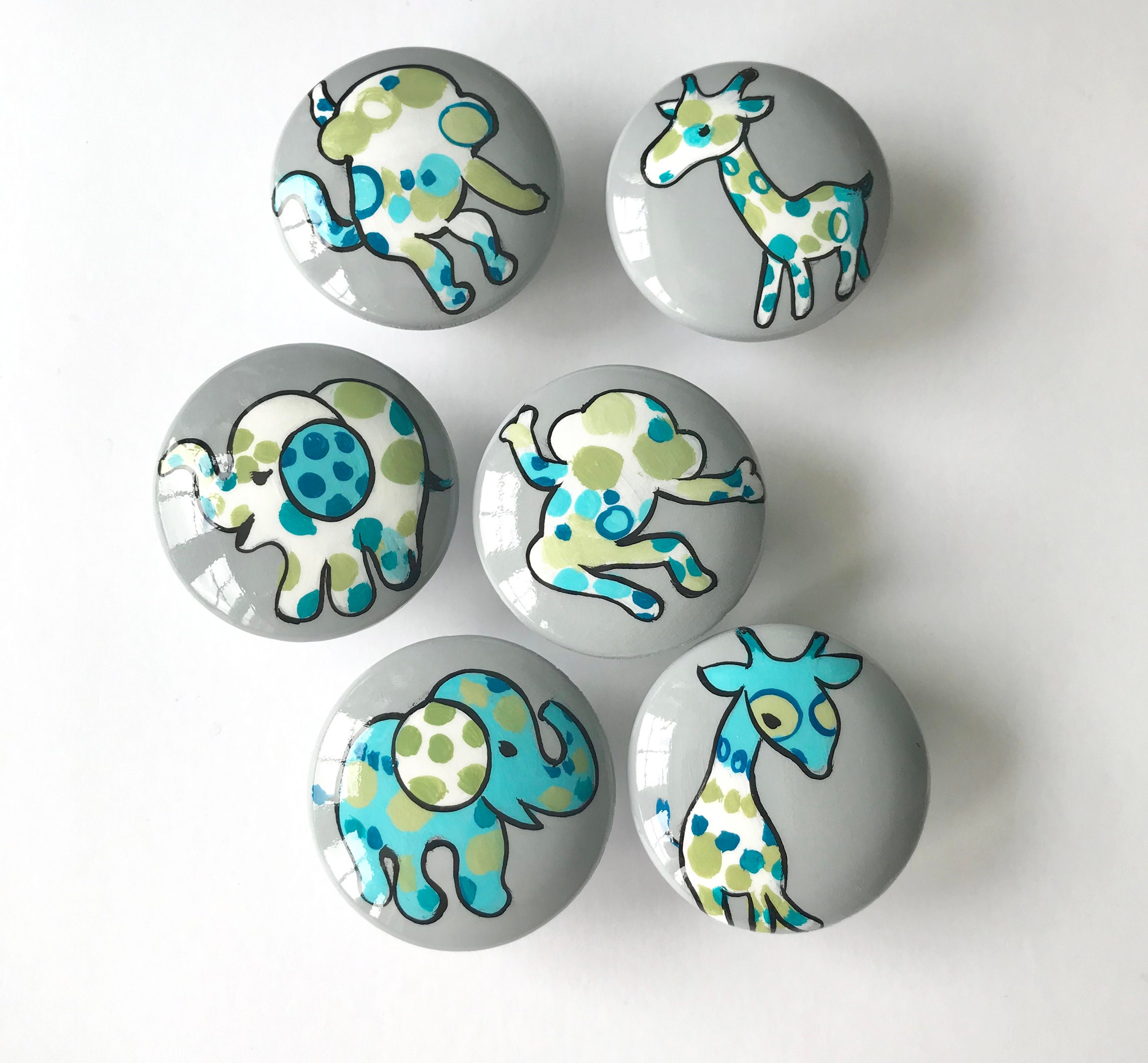 Polka Dot Animal Drawer Pulls Dresser Knobs and Pulls Hand - Etsy