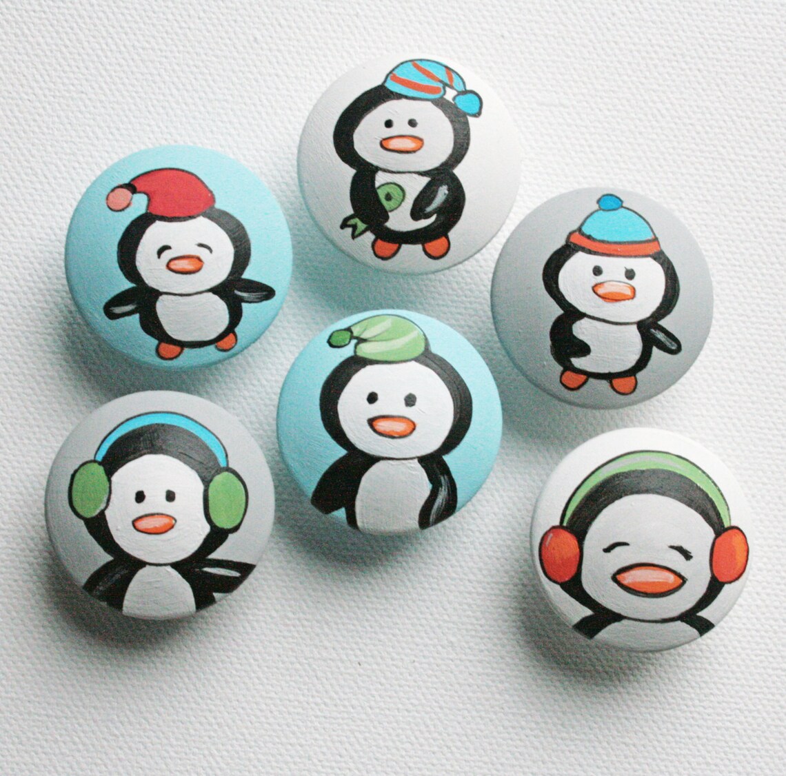 Penguin Drawer Pulls / Dresser Knobs and Pulls Hand Painted | Etsy