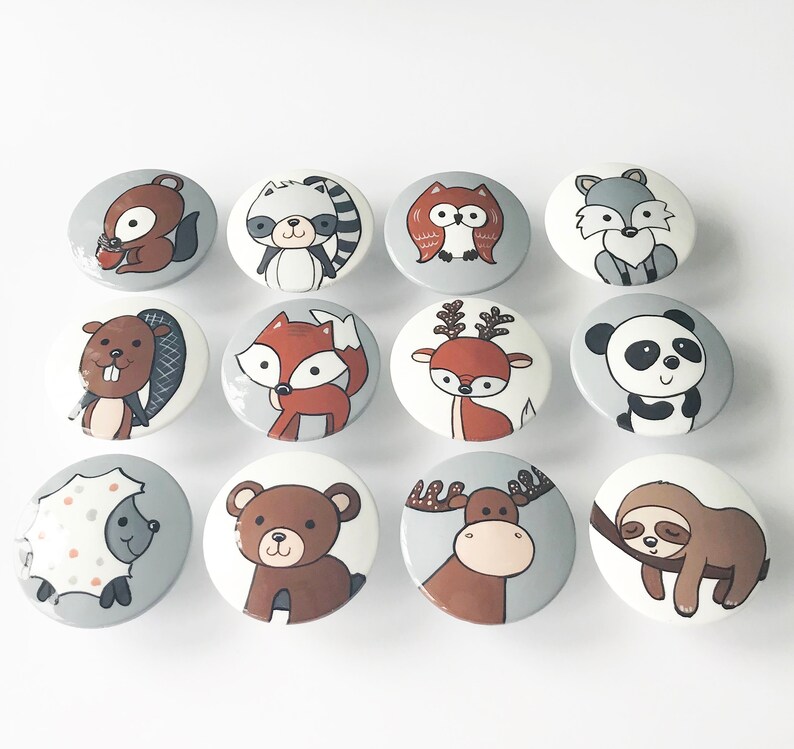 Woodland Animal knobs Forest Animal Knobs / Dresser Pulls / | Etsy