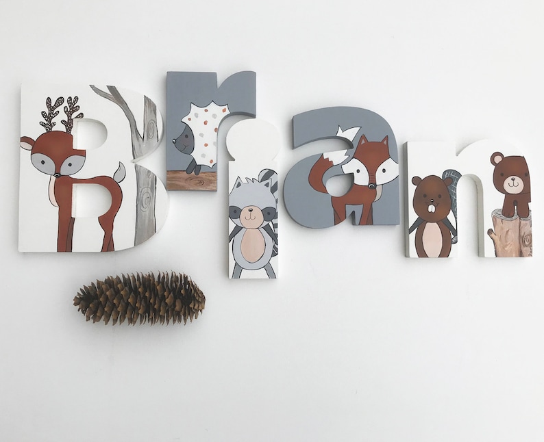 Woodland Animal Letters Forest Animals Nursery Baby Nursery - Etsy