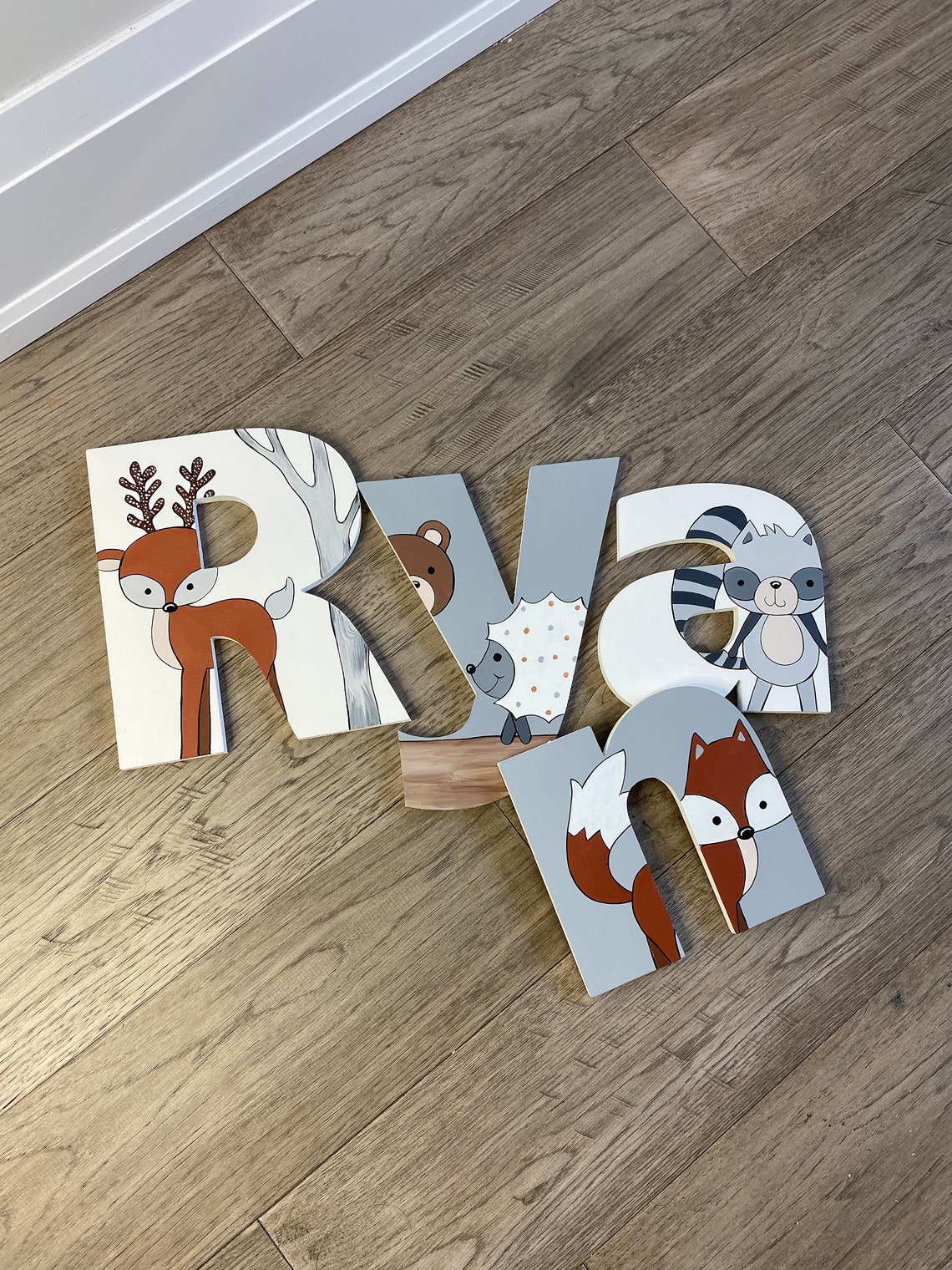 Woodland Animals Letters Forest LARGE Nursery Baby Nursery - Etsy