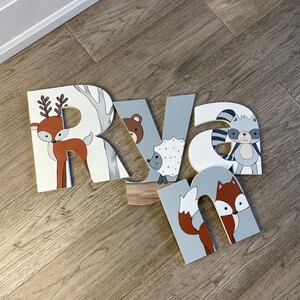Woodland Animals Letters Forest LARGE Nursery Baby Nursery Hipster ...