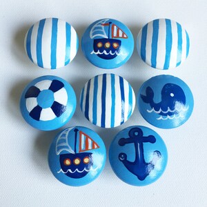 Nautical Baby Knobs, Nautical Dresser Knobs, Anchor Knobs, Sail Boat ...
