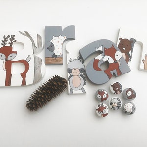 Woodland Animals Letters Forest LARGE Nursery Baby Nursery Hipster ...