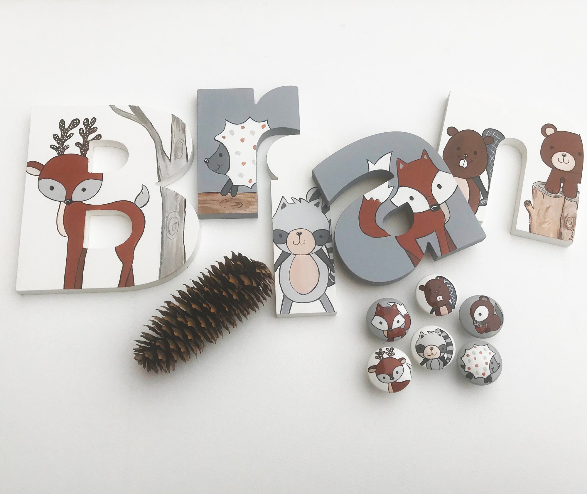 Woodland Animals Letters Forest LARGE Nursery Baby Nursery - Etsy