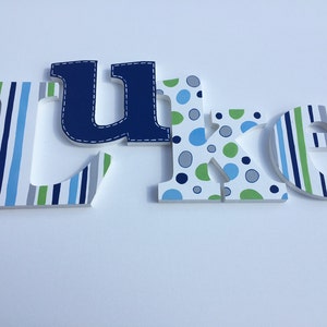Navy Lime Nursery Wall Art Wooden Letters / Nursery Letters - Etsy