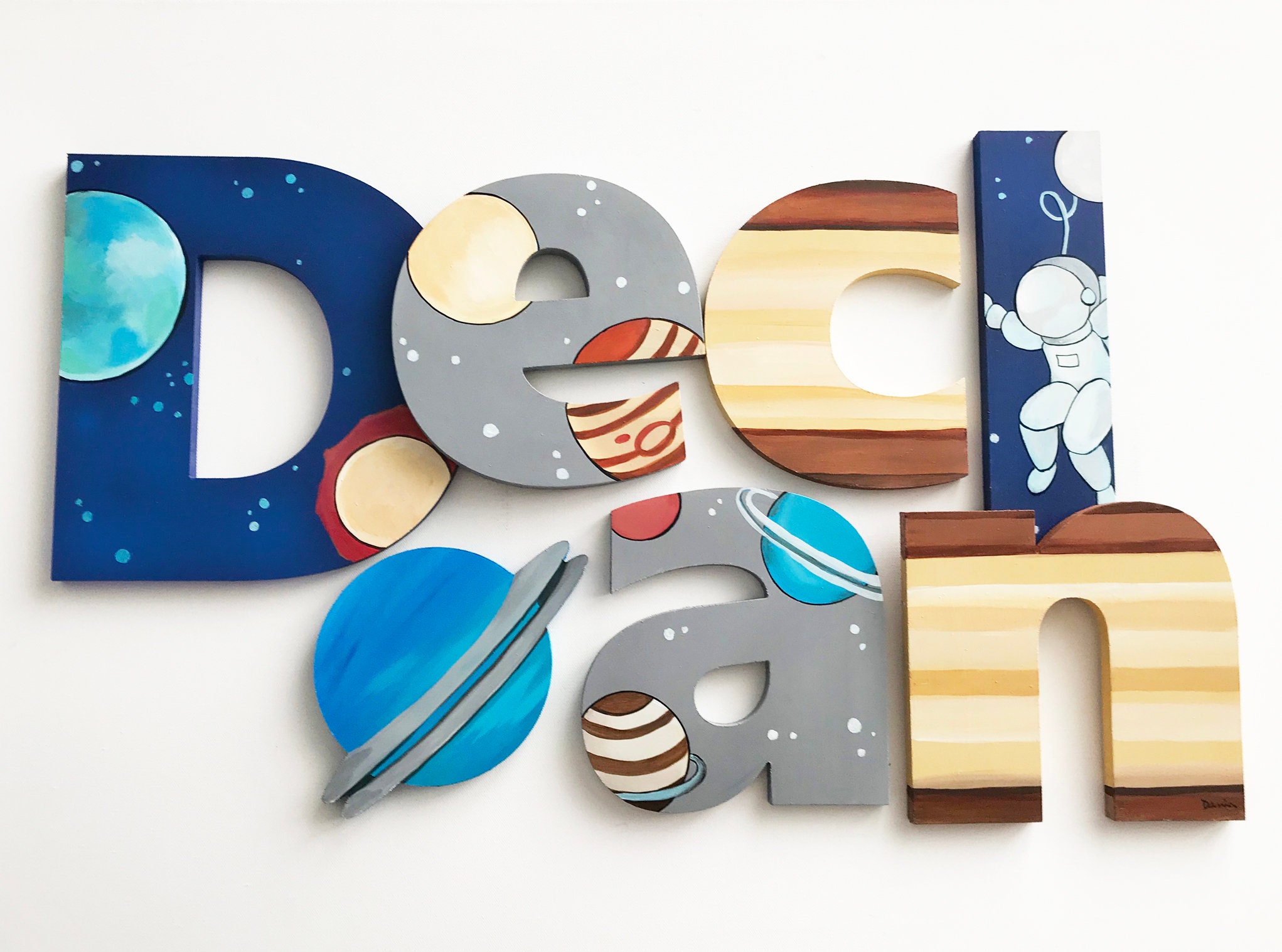 Solar system Decor space letters Solar System Letters - Etsy België
