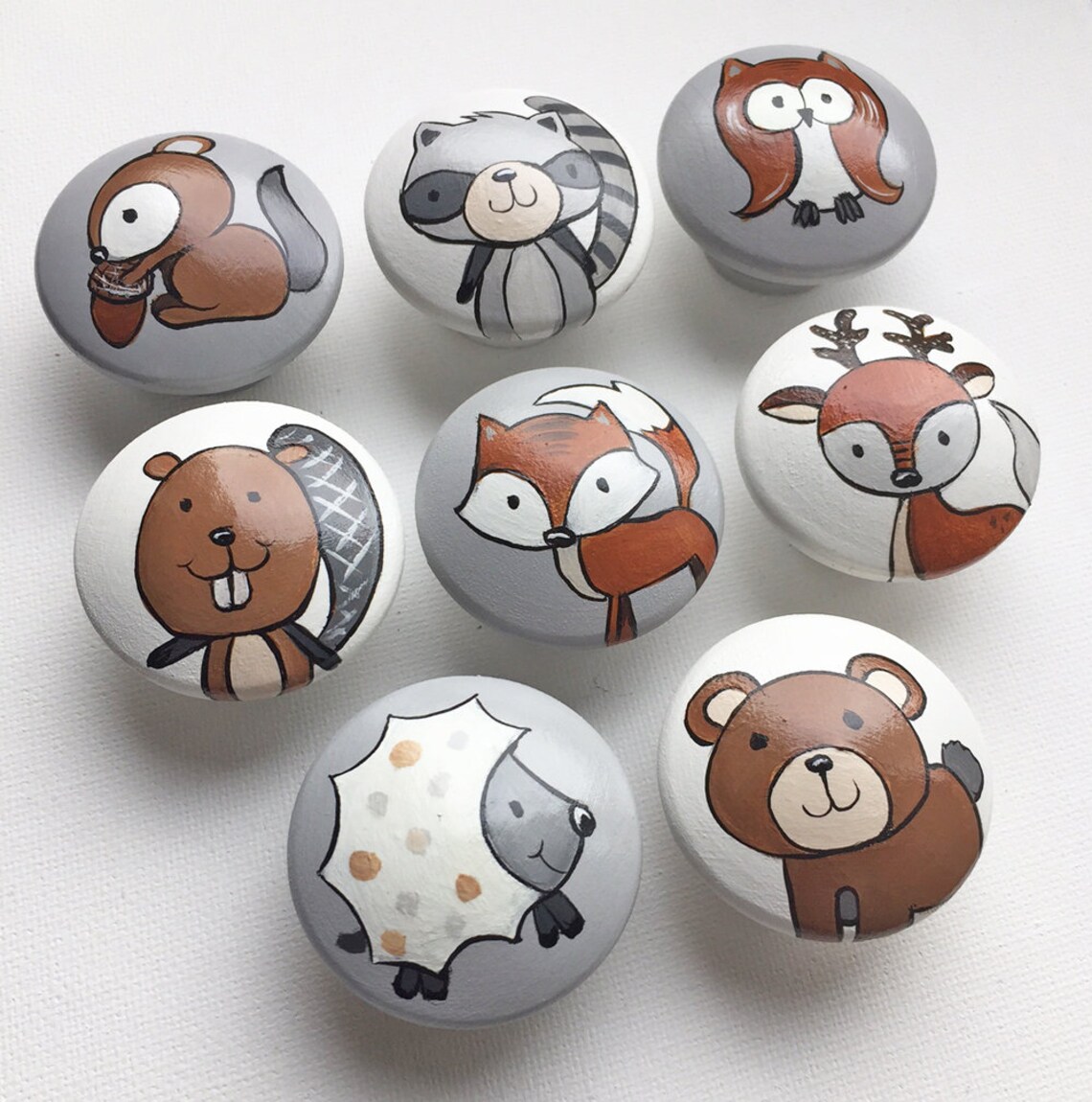 Woodland Animal Knobs LARGE Dresser Knobs /forest Animal - Etsy