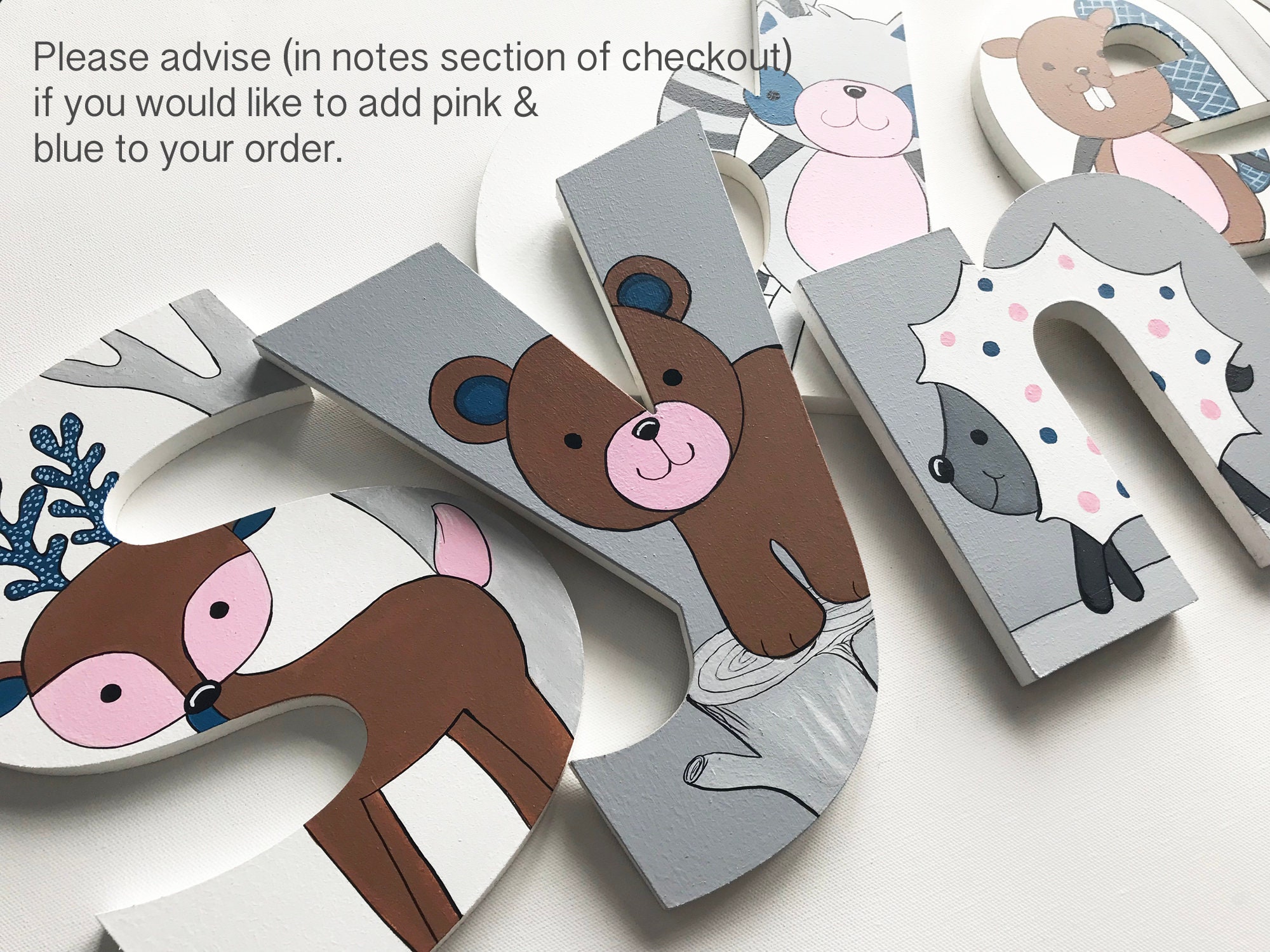 Woodland Animals Letters Forest LARGE Nursery Baby Nursery - Etsy