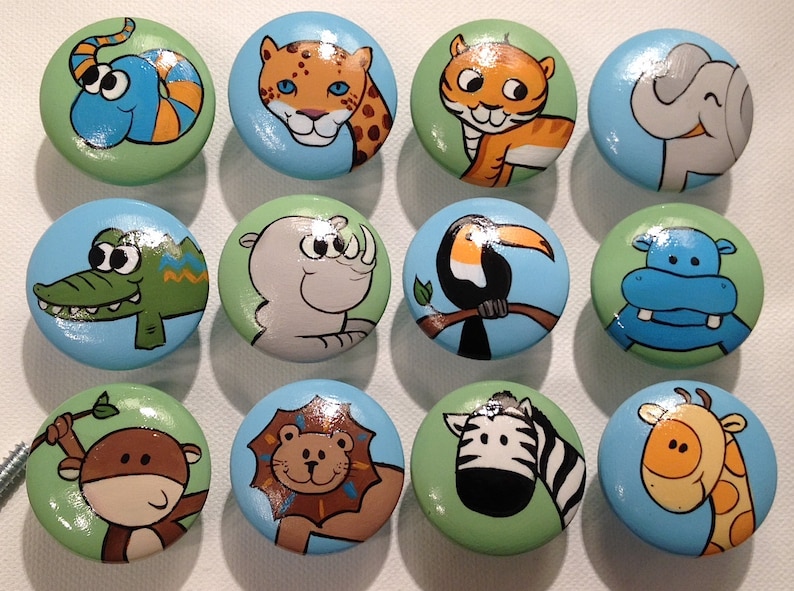 Animal Drawer Pulls / Dresser Knobs and Pulls Hand Painted for - Etsy