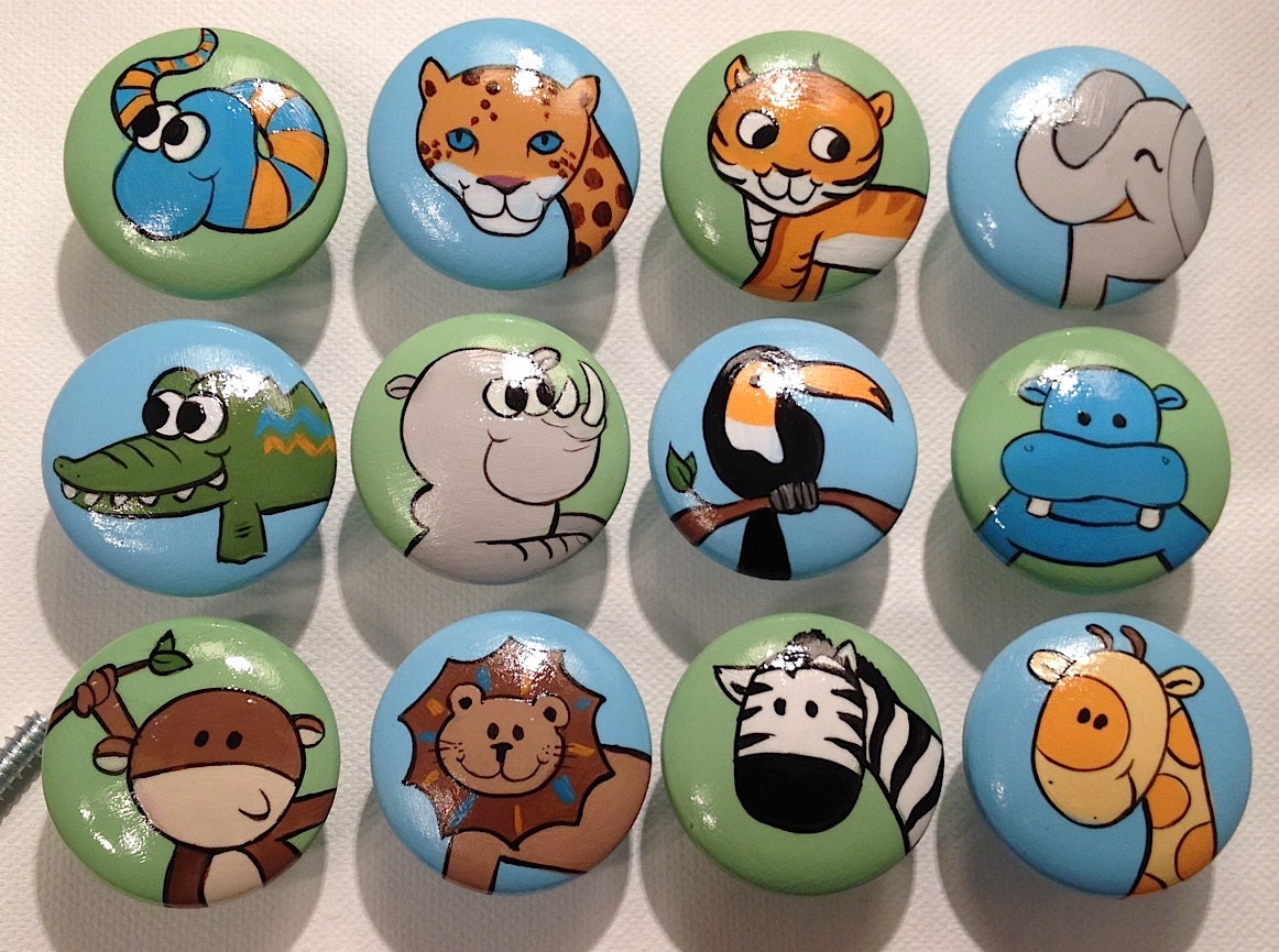 Animal Drawer Pulls / Dresser Knobs and Pulls Hand Painted for | Etsy
