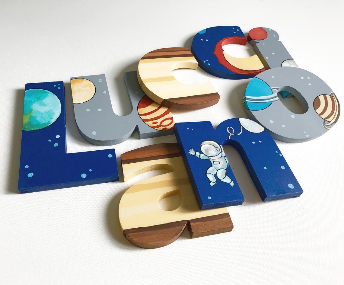 Solar System Letters Space Decor Baby Boy Nursery / Planets - Etsy Canada