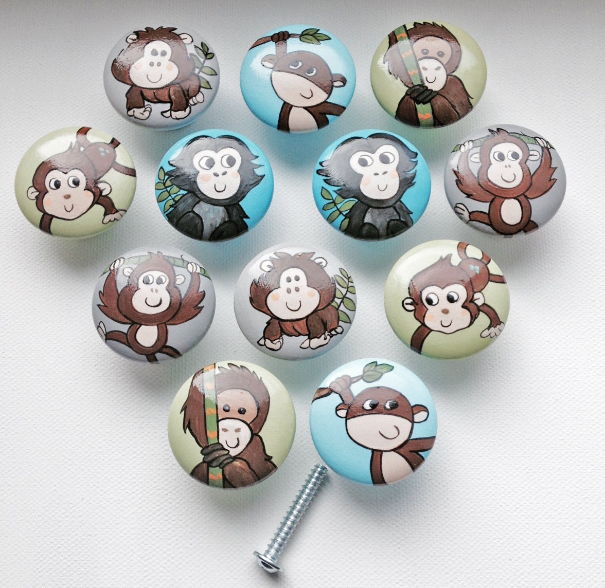 Monkeying Around Drawer Pulls / Dresser Knobs and Pulls Hand | Etsy