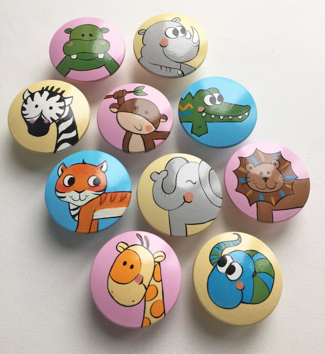 Jungle Drawer Knobs (large) / Dresser Knobs /baby Girl Nursery / Jungle ...