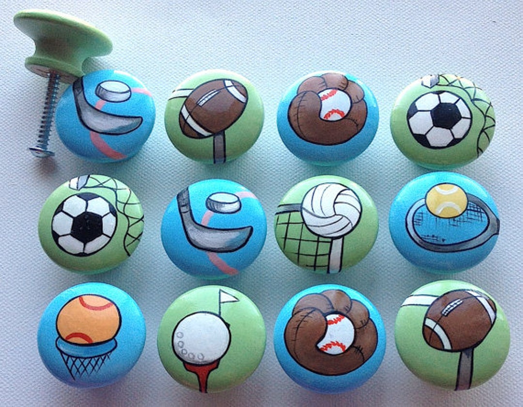 Sports Drawer Pulls (large) Sports Knobs and Pulls / Baby Boy Nursery ...