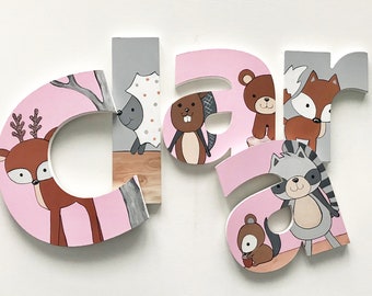 Woodland Animal Letters Forest Animals Nursery Baby Nursery Hipster ...