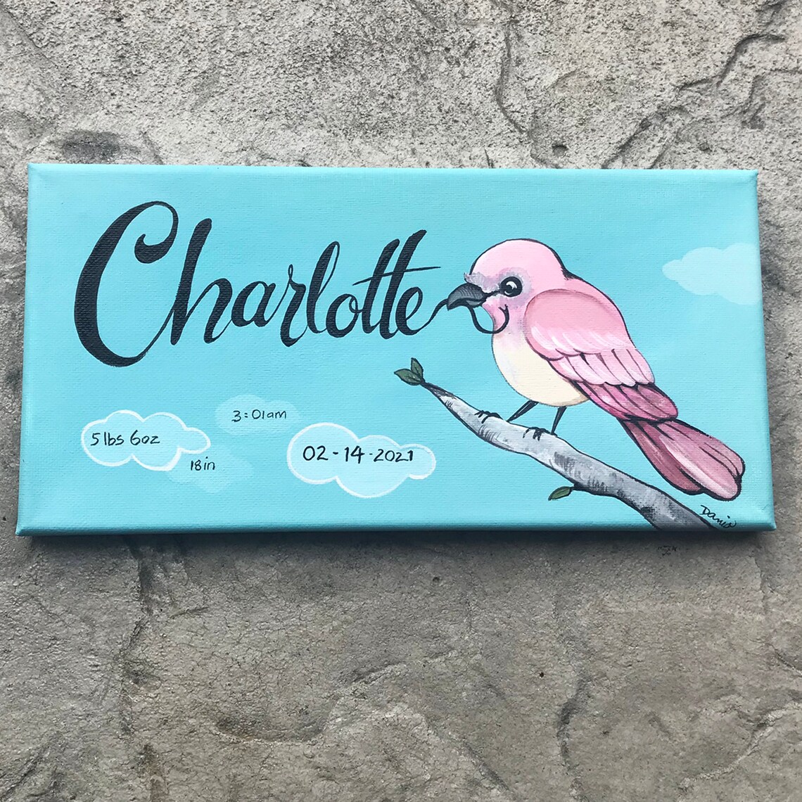 Birth Announcements for Boys or Girls Bird Art Hand - Etsy