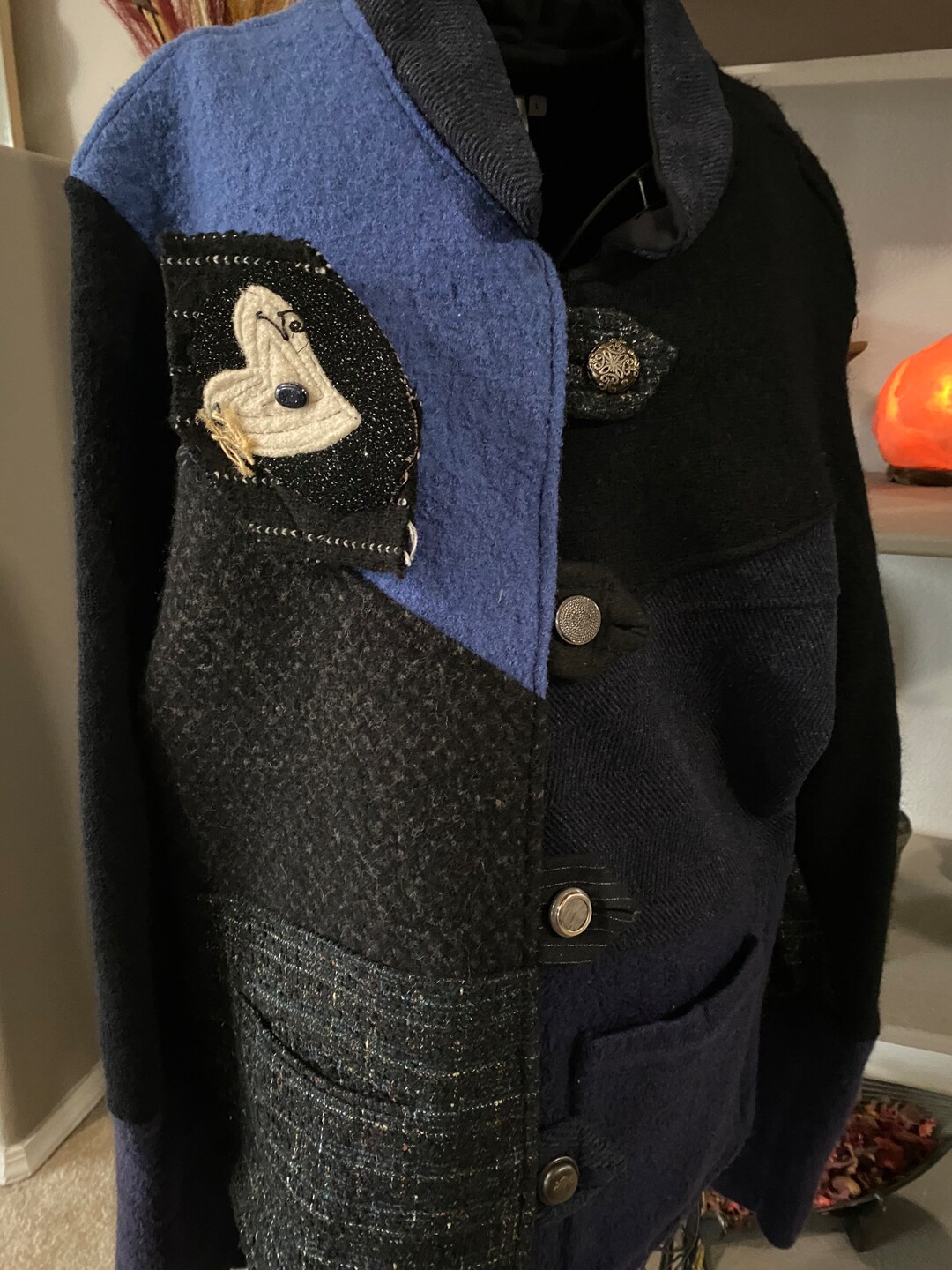 Embellished Patchwork Unlined Jacket - Etsy