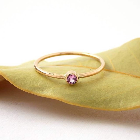 Simple Gold-filled Birthstone Stacking Ring: Simple Dainty - Etsy