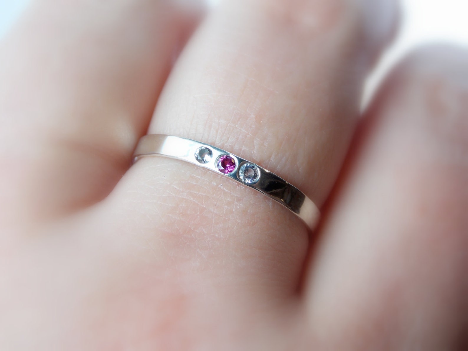 Multi-stone Inside Out Ring: Silver Ring Sterling Silver | Etsy