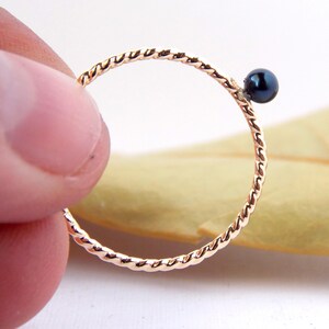 Mini Floating Freshwater Pearl Ring in 14k Gold-filled With Band of ...