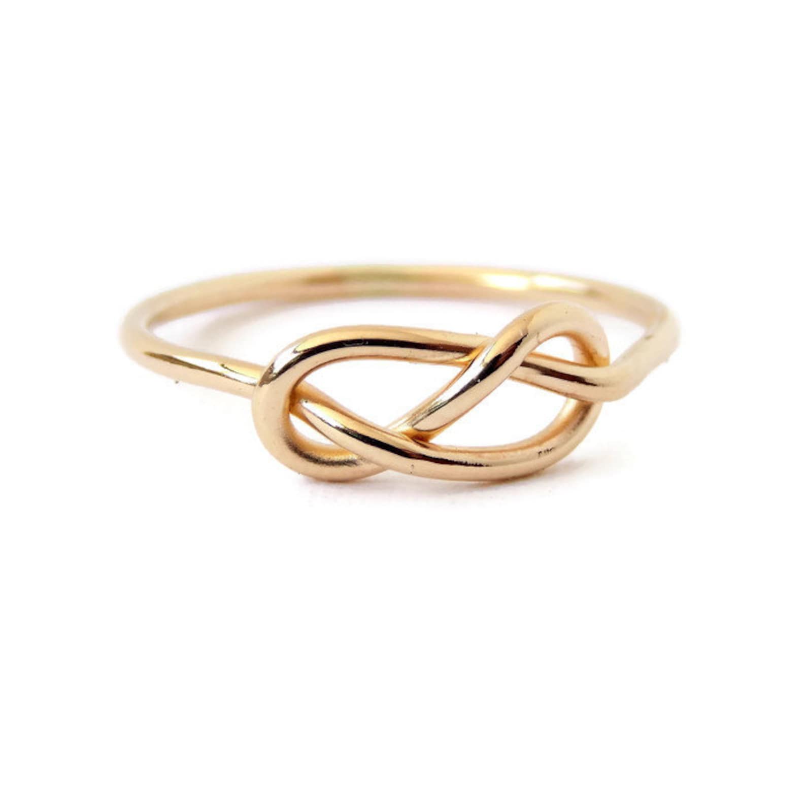Solid Gold Infinity Knot Ring: 14K Gold Ring Yellow or White - Etsy