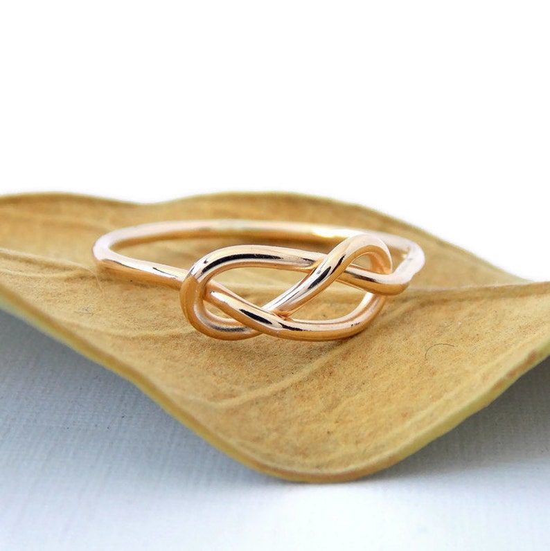 Solid Gold Infinity Knot Ring: 14K Gold Ring, Yellow or White Gold ...