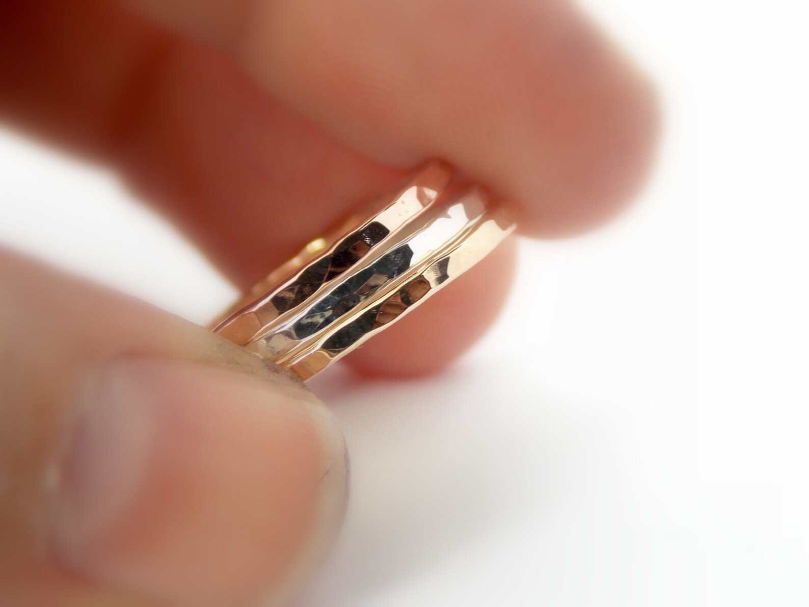 Reflection Stacking Ring: Textured Ring 14K Gold-filled Ring - Etsy