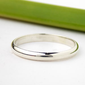 Simple Sterling Domed Ring: Sterling Silver Ring, Domed Ring, Plain ...