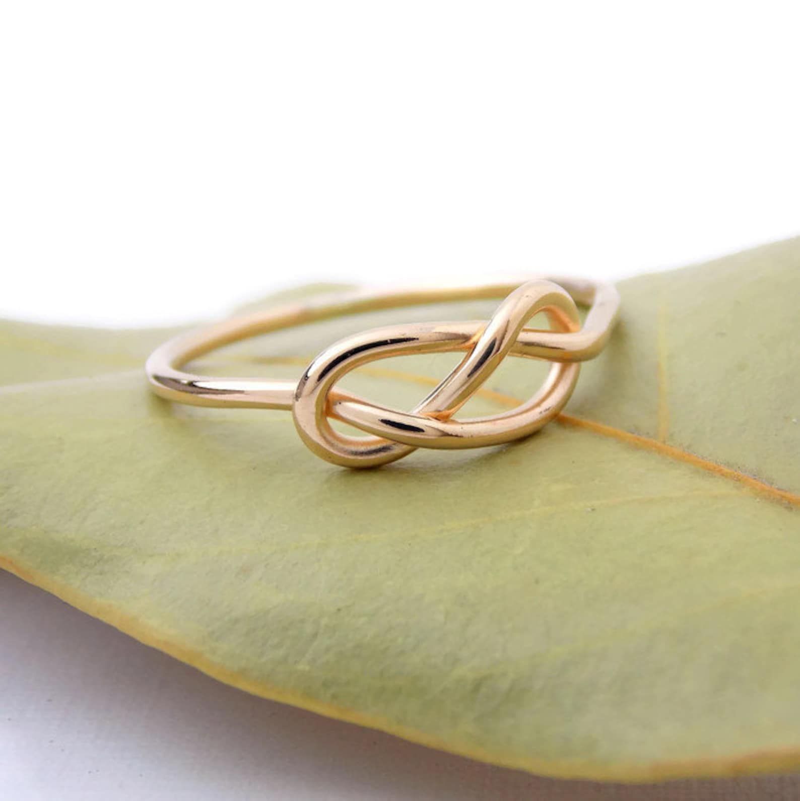 Solid Gold Infinity Knot Ring: 14K Gold Ring Yellow or White - Etsy