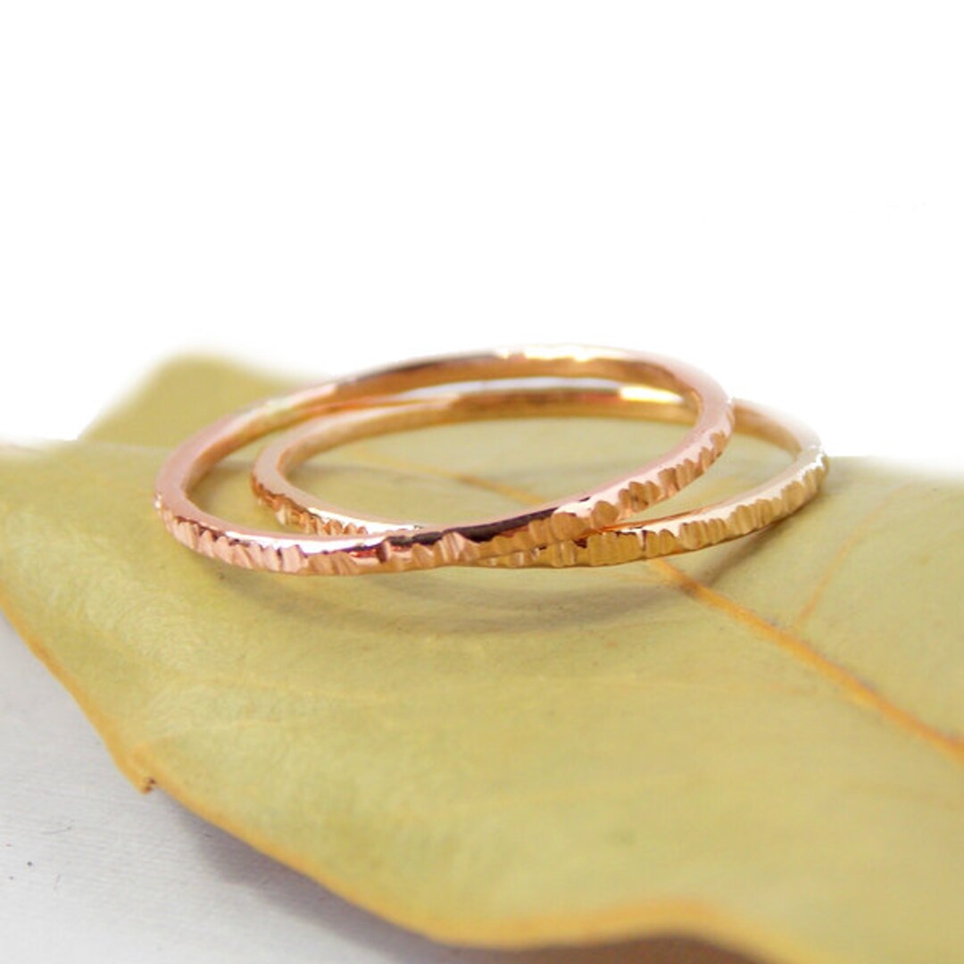 Gold-filled Hatched Stacking Ring: Textured Ring, 14K Gold-filled Ring ...