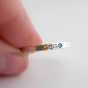 Multi-stone Inside Out Ring: Silver Ring Sterling Silver | Etsy