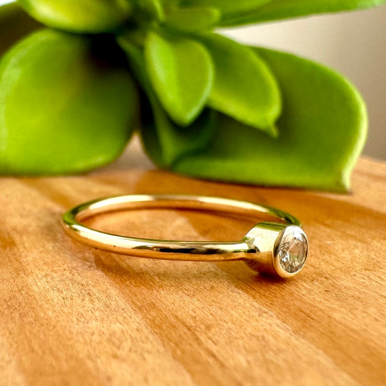 Simple White Sapphire Ring: 14K Gold-filled Ring, White Sapphire Ring ...