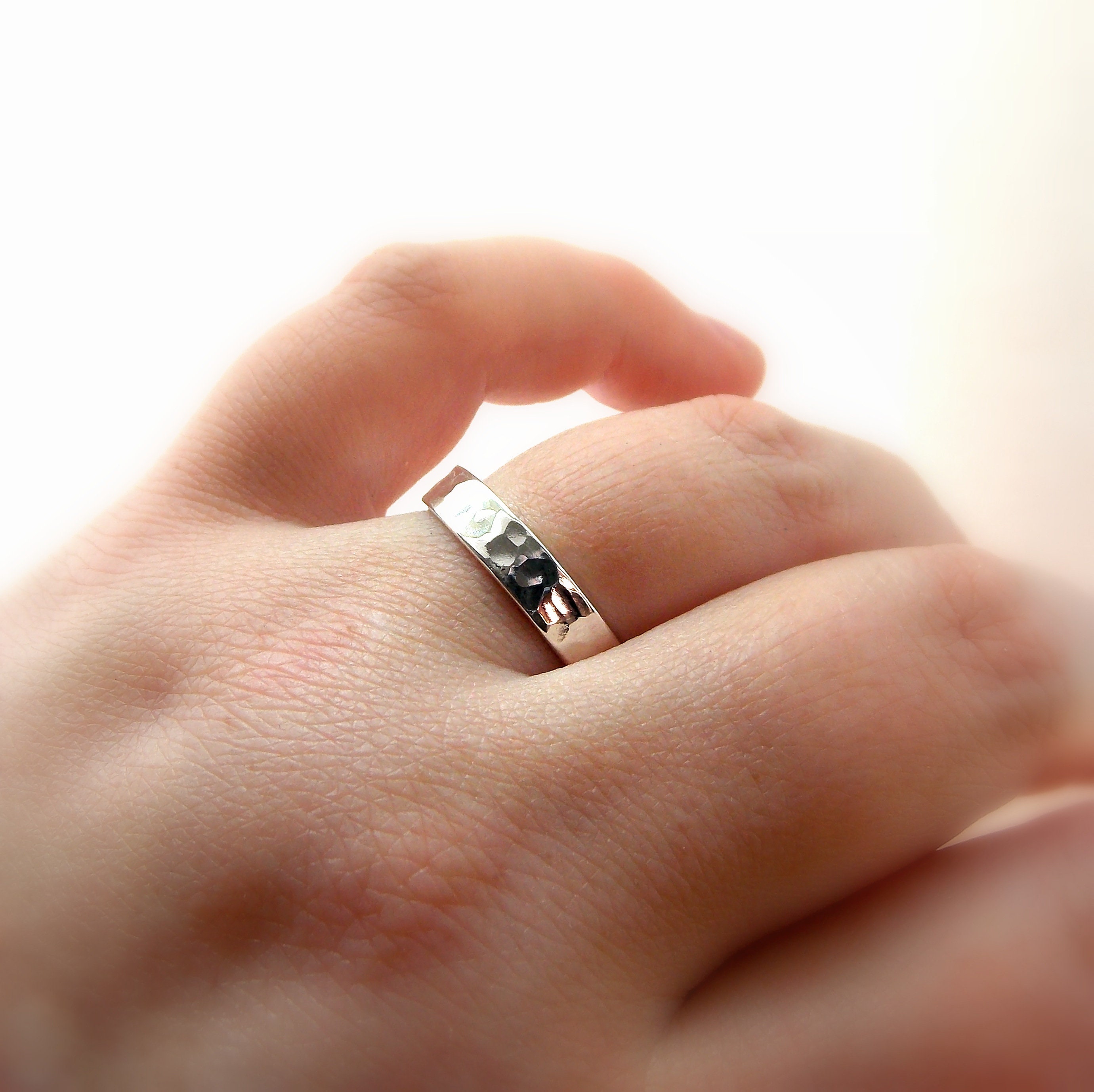 Hammered Band Ring: sterling silver ring textured ring | Etsy