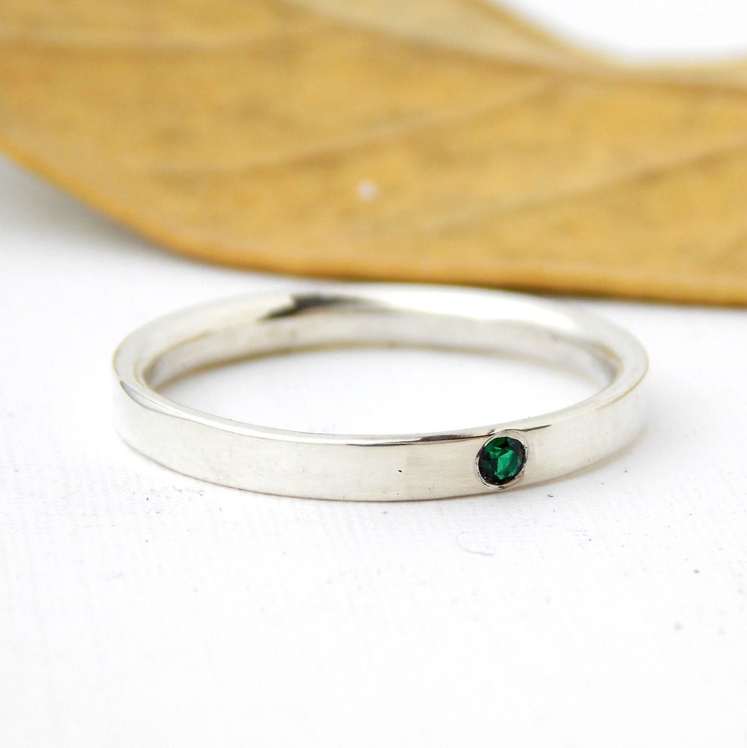 Inside Out Birthstone Ring: Silver Ring, Sterling Silver Ring, Dainty ...