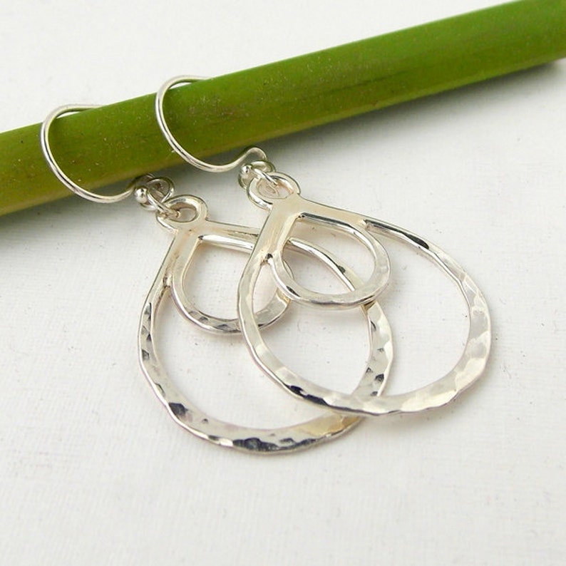 Double Loop Lace Earrings: Sterling Silver Earrings Dangle | Etsy