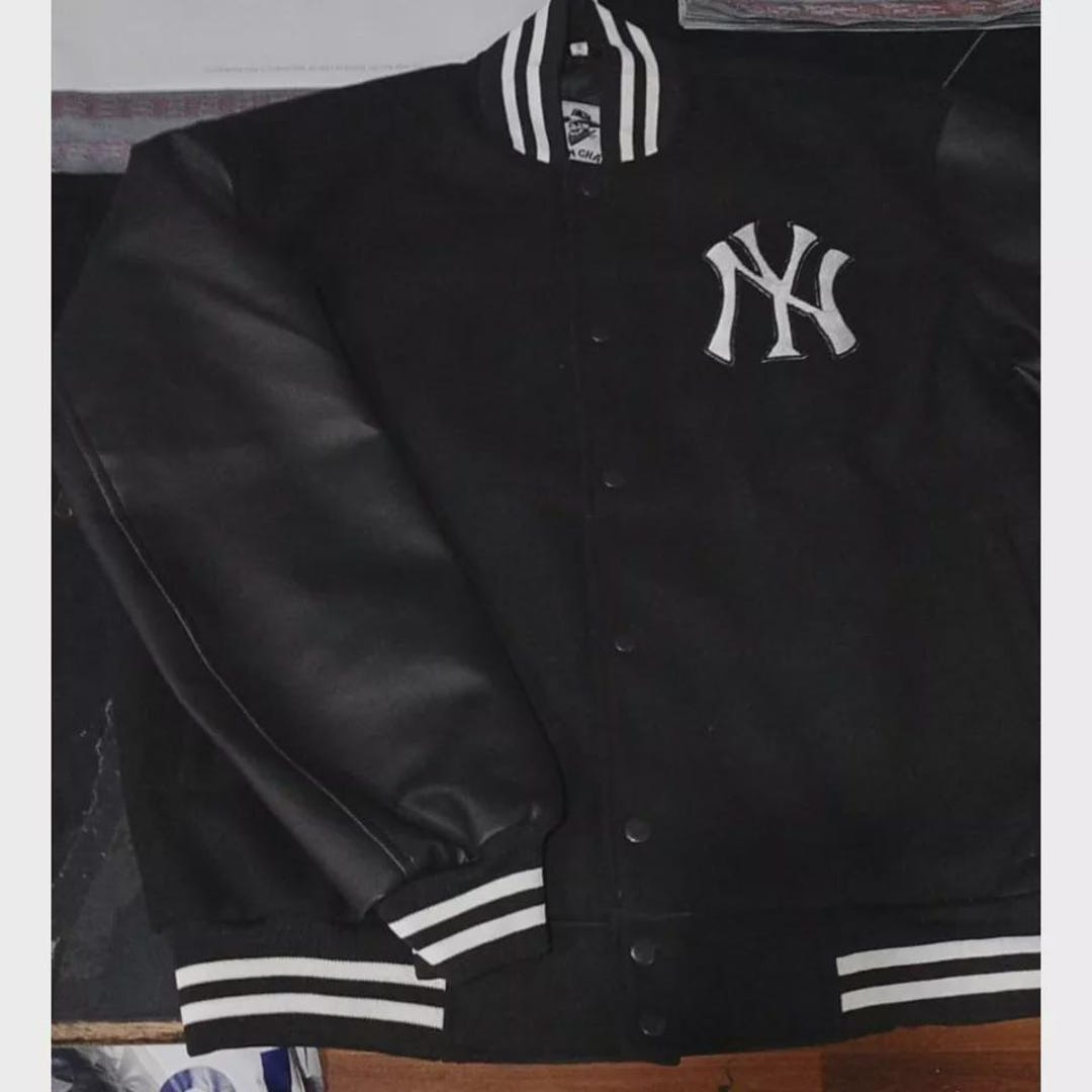 NY Yankees Black Wool Jacket, Athletic Letterman Style, MLB League ...