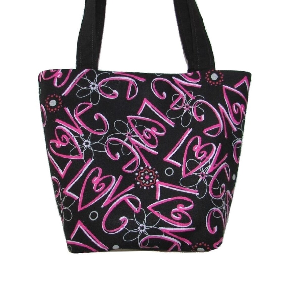 Love Purse Small Fabric Bag Pink Hearts Flowers Love - Etsy