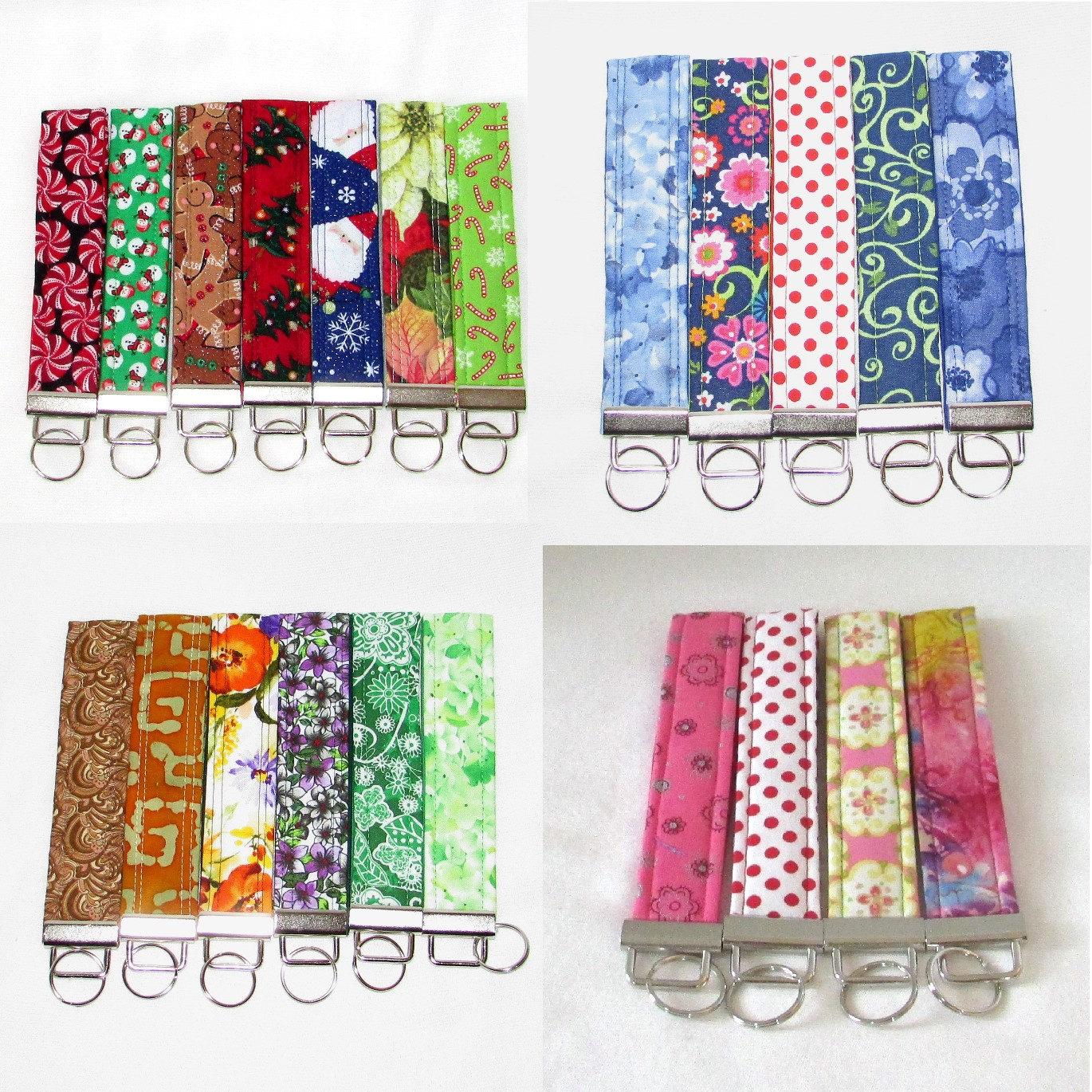 Yellow Floral Key Fob, Fabric Key Chain, Handmade Key Wristlet Lanyard ...