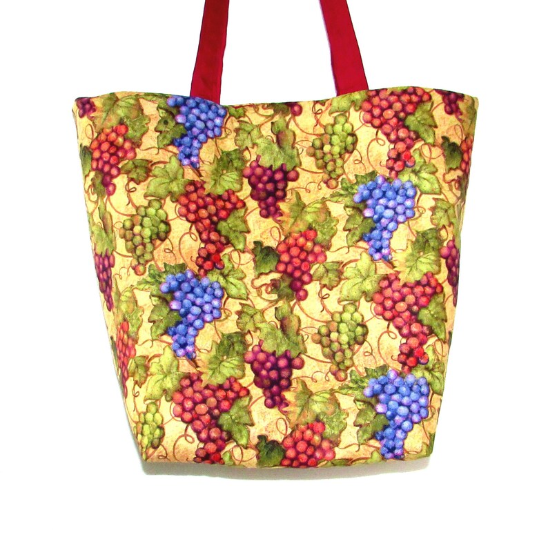Grapes Tote Bag, Wine Cloth Purse, Handmade Handbag, Winery, Vineyard ...