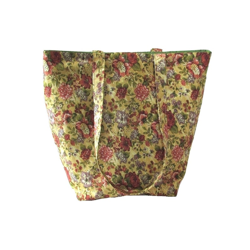 Floral Tote Bag Cloth Purse Handmade Handbag Beige Fabric | Etsy