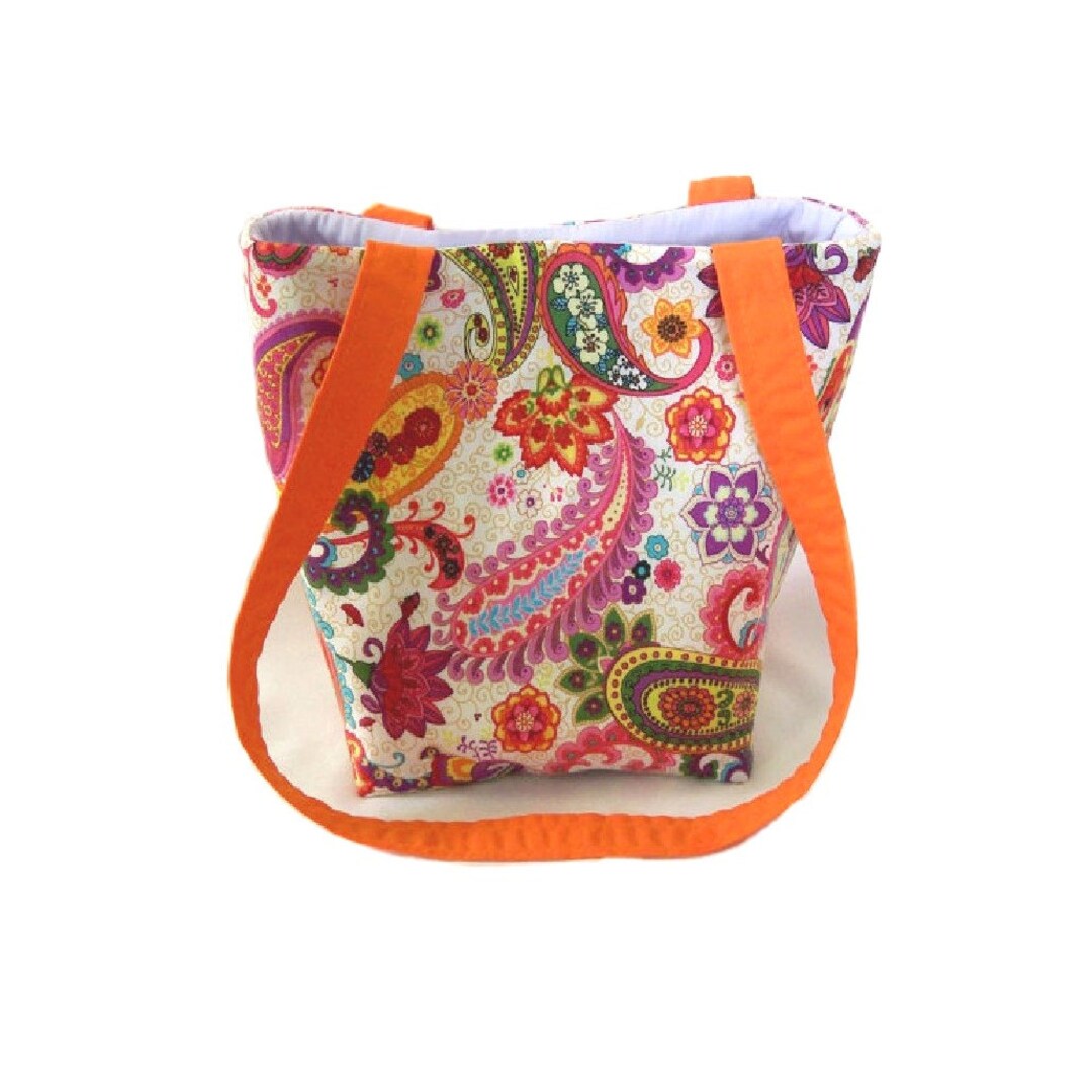 Paisley Purse, Small Tote Bag, Handmade Handbag, Floral Cloth Purse ...