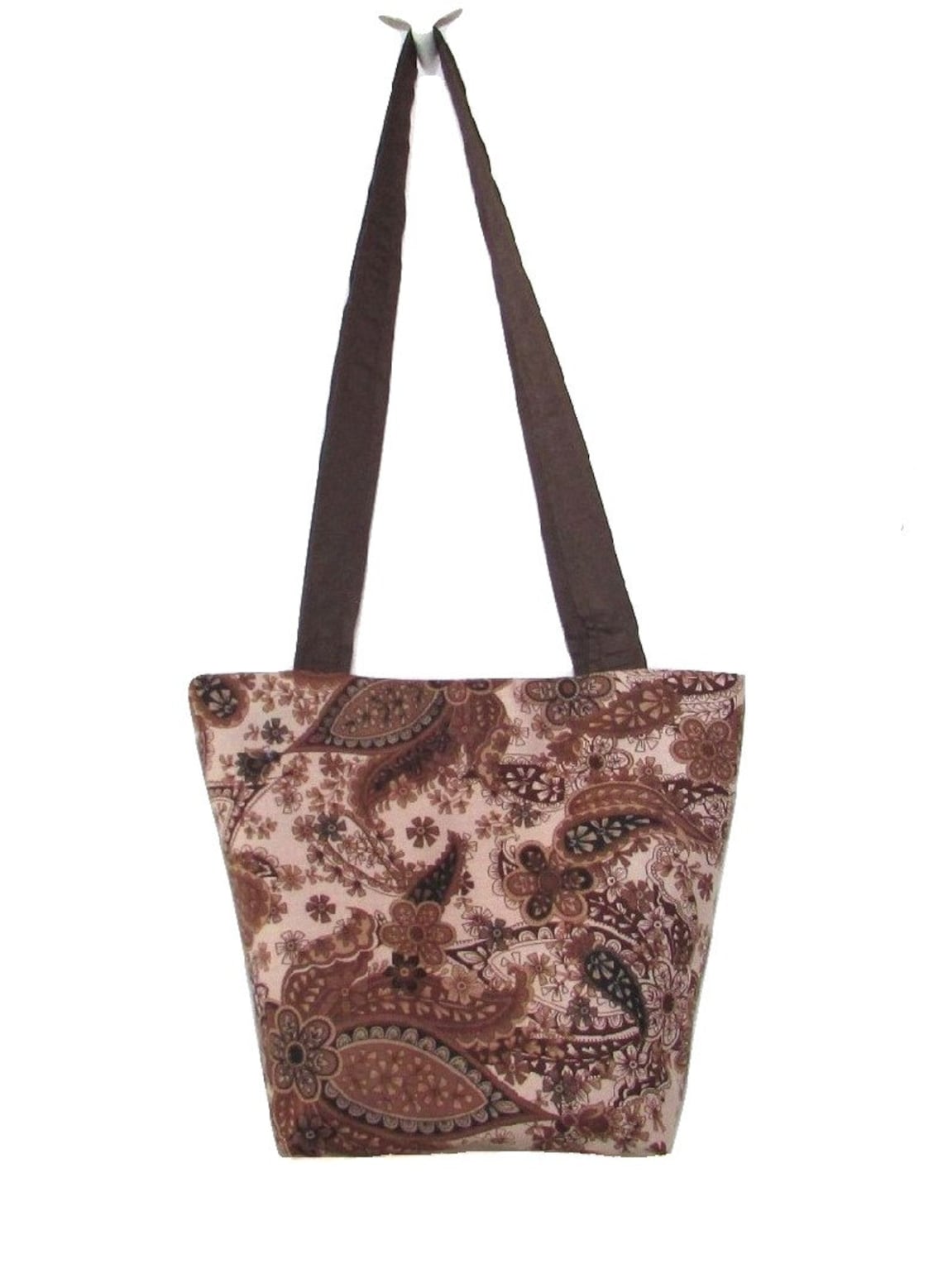 Brown Paisley Purse, Small Fabric Bag, Handmade Handbag, Cloth Purse ...