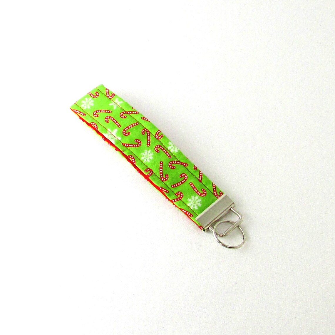 Candy Cane Key Fob Christmas Keychain Green Fabric Key - Etsy