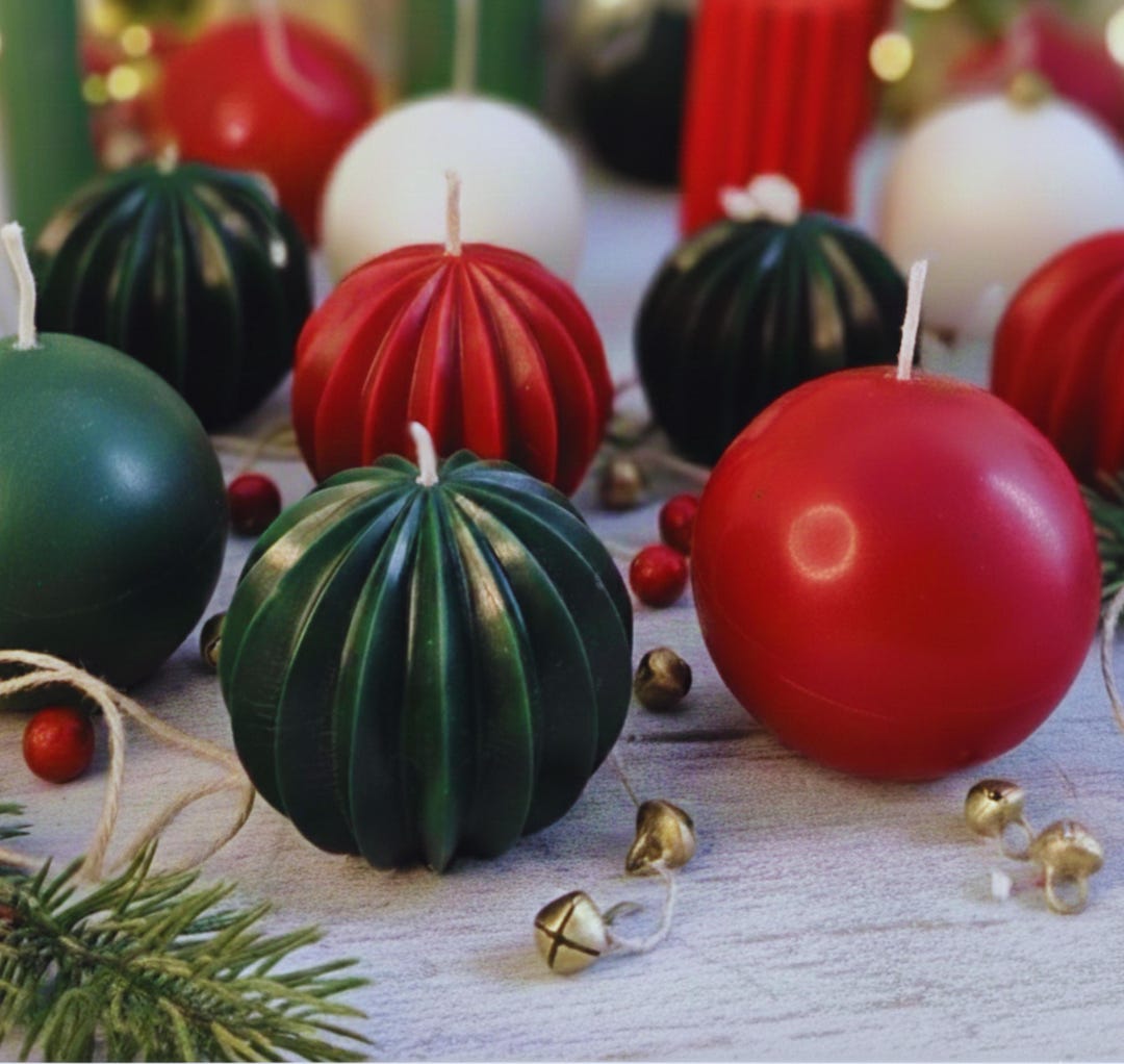 Christmas Ball Shaped Candles - Etsy