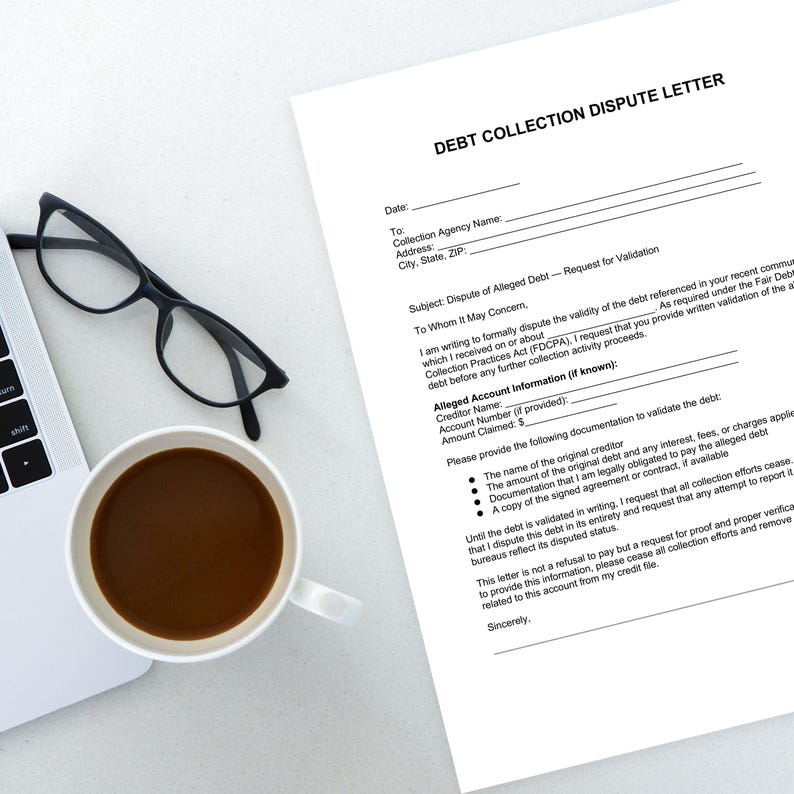 Debt Collection Dispute Letter | Printable File for Microsoft Word - Etsy