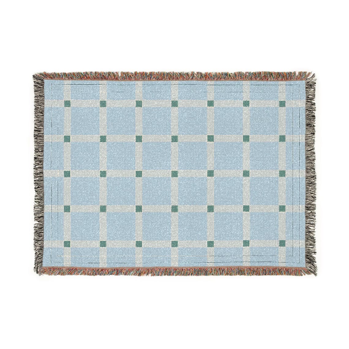 Woven Cotton Blanket With Fringed Edges | Modern Plaid Throw - Etsy